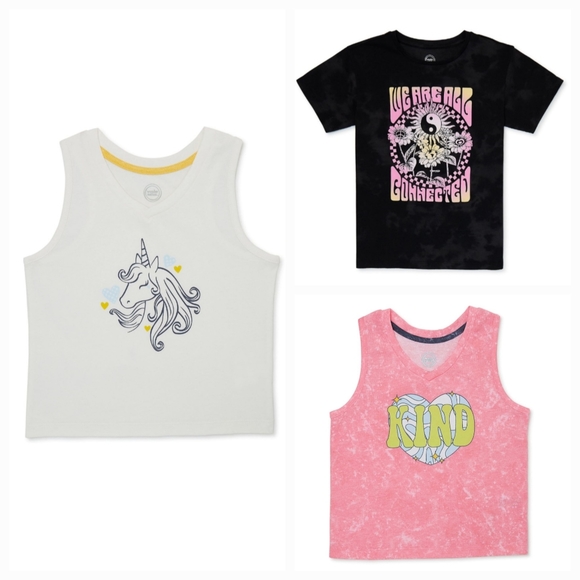 wonder nation | Shirts & Tops | 3pc Set Girls Tanks And Tee | Poshmark